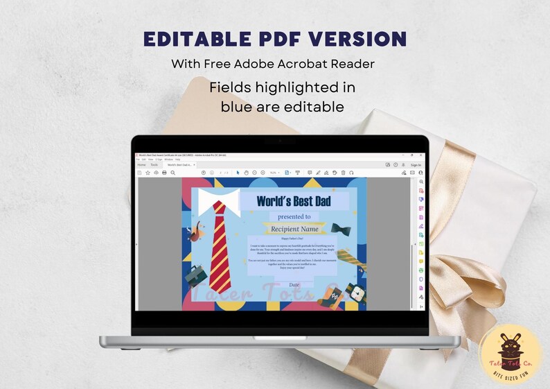 Best Dad Award Certificate - World's Best Father, Father's Day Gift ...