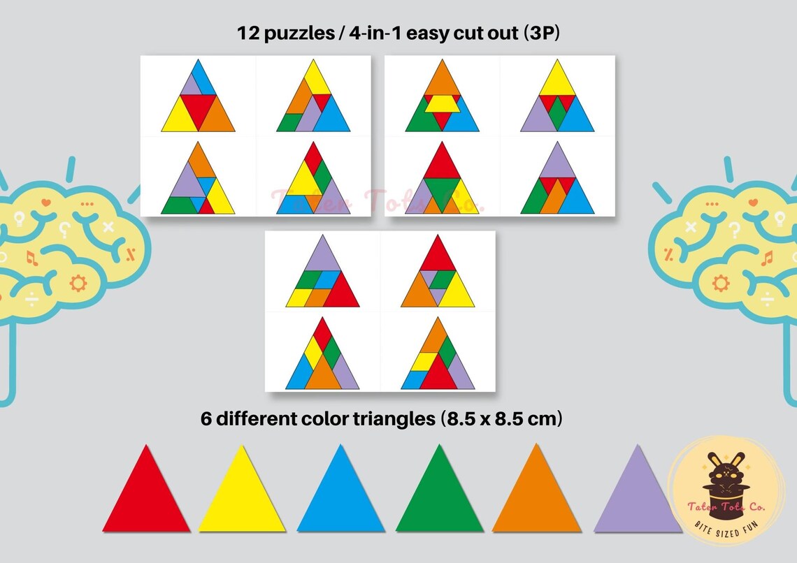 Visual Discrimination Stacking Triangle Spatial Order Pattern Game | 12 ...