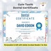 Editable Dental Check-up Completion Award Certificate Template for ...