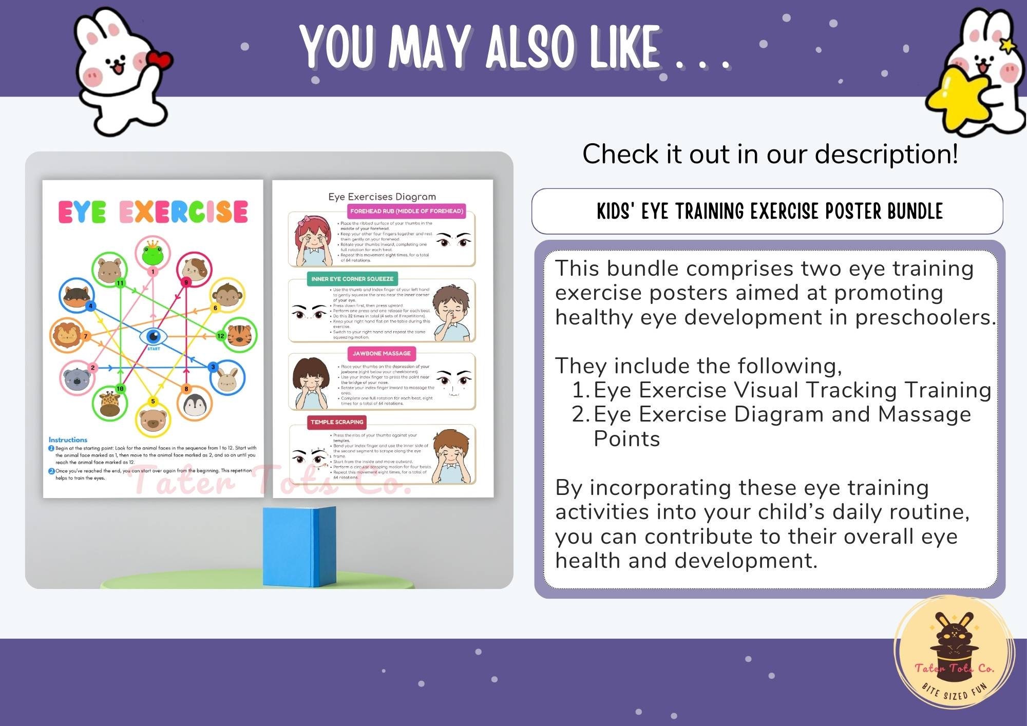 Visual Health Training Charts Vision Care Guide to Eye Exercises and ...
