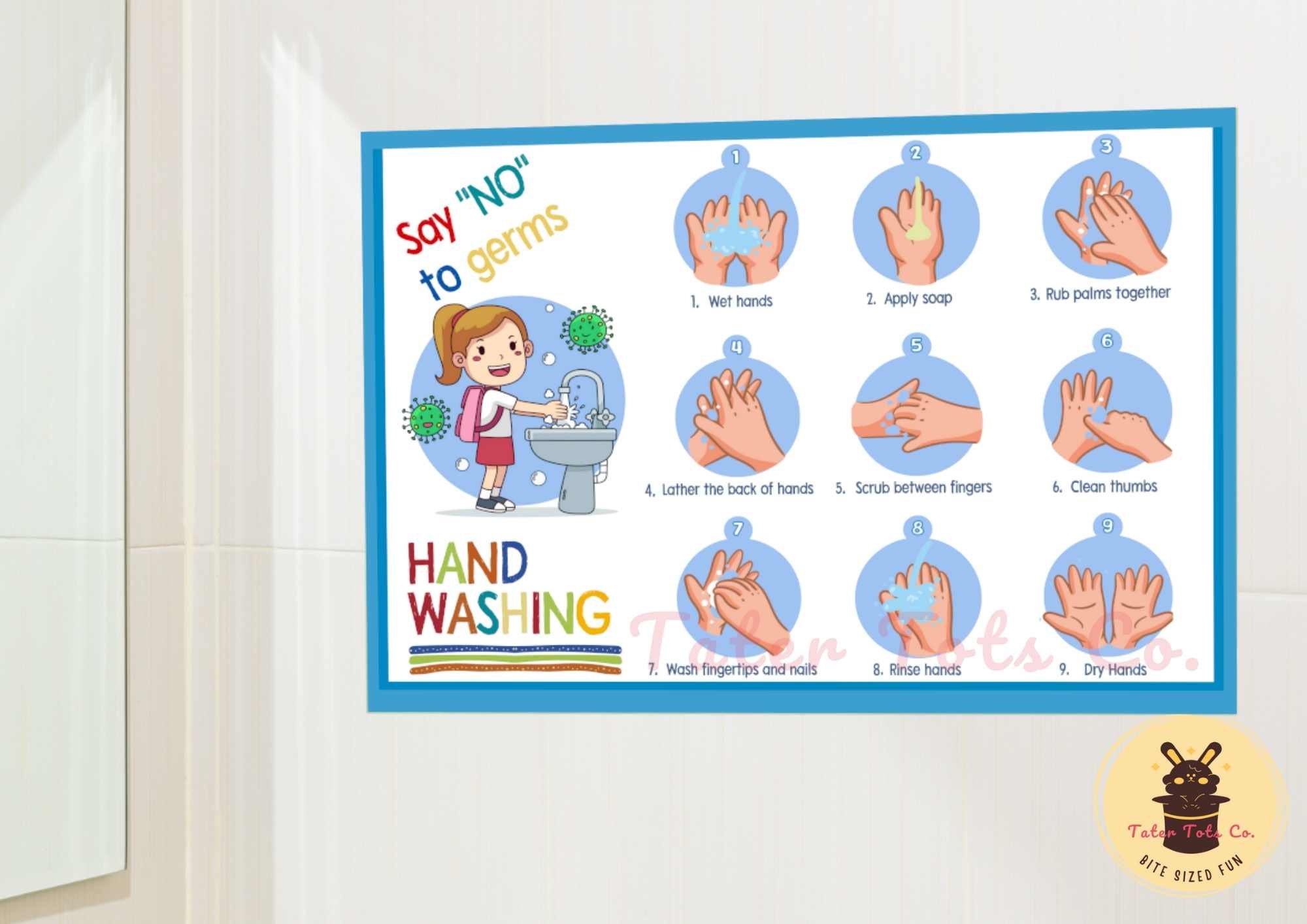 Tooth Brushing and Handwashing Guides Hygiene Poster Set Preschool ...