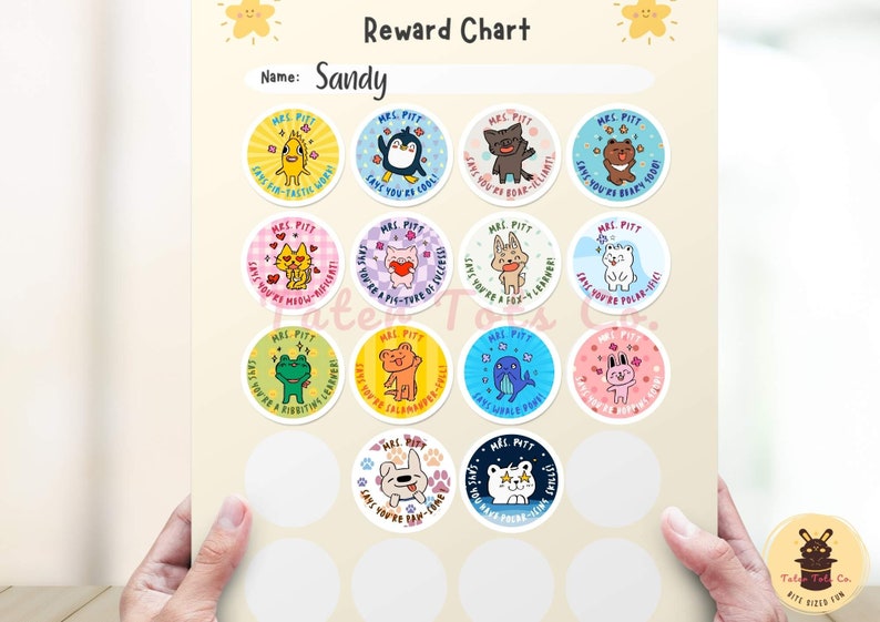 Customized Teacher Student Motivation Reward Sticker Background Image ...