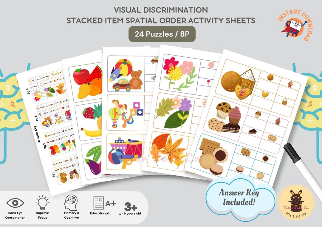 Visual Discrimination Stacked Item Spatial Order Position Activity ...