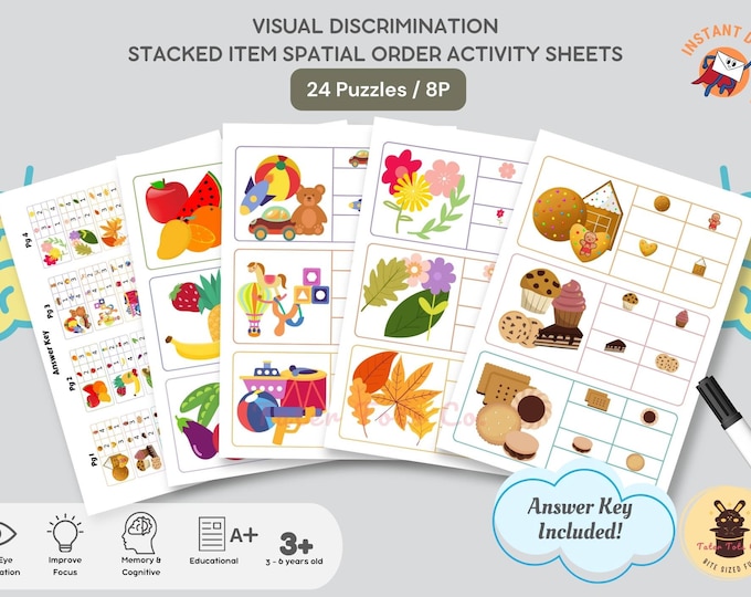 Visual Discrimination Stacked Item Spatial Order Position Activity ...
