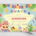 Editable Preschool or School Award Certificate Diploma Star Student ...