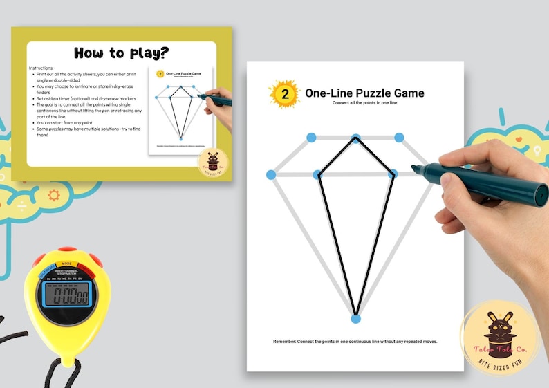 One-line Stroke Continuous Line Puzzle Game (advanced Bundle) - Set of ...