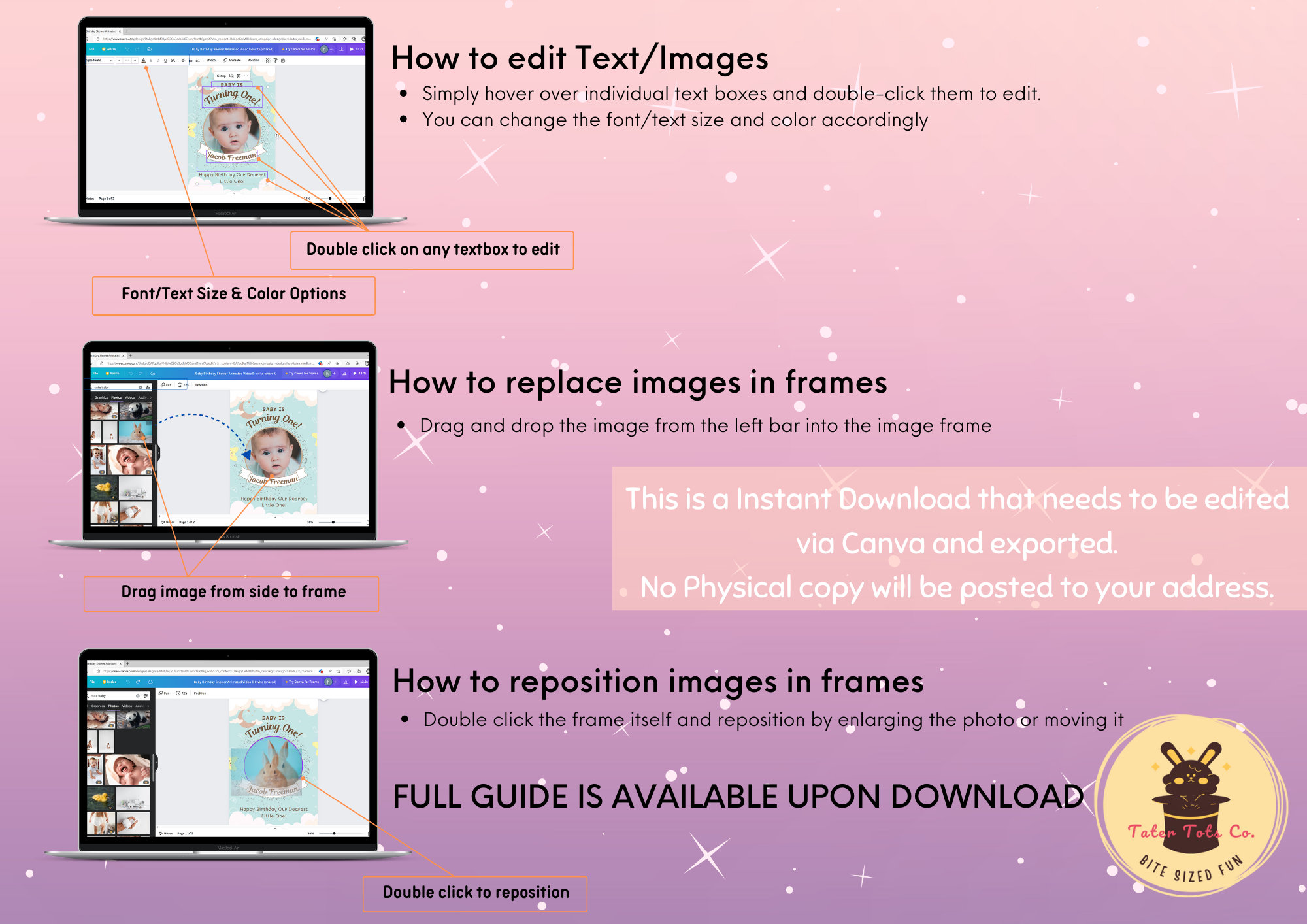 DIY Custom Passport Photo Canva Frame Template - International and US ...