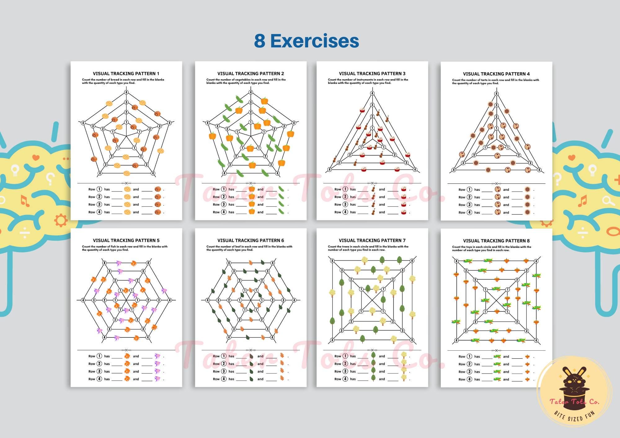 Visual Tracking Shapes Pattern Train Focus and Counting Skills Activity ...