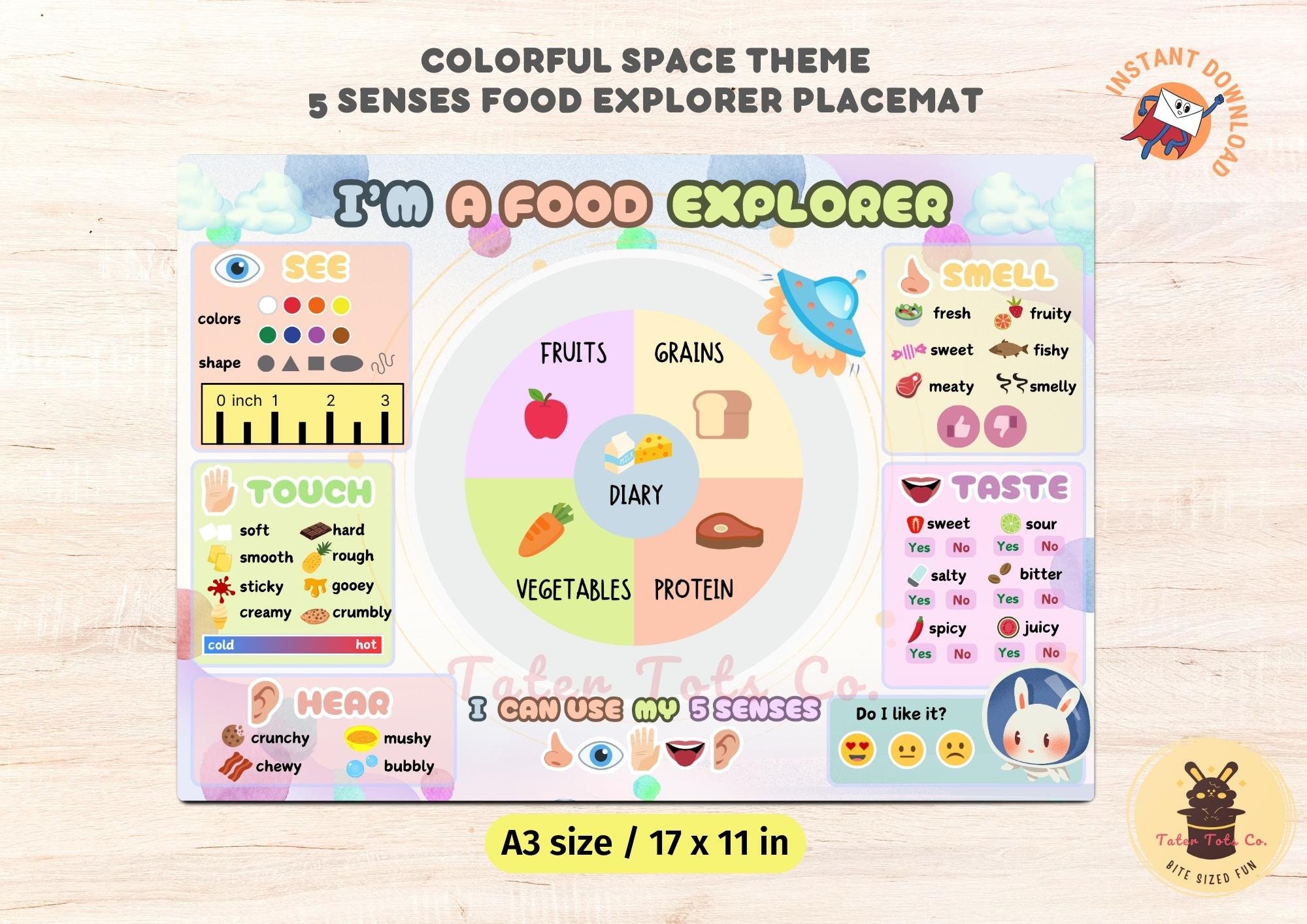 Space Food Explorer Eating Placemat Food Groups, Flavor Discovery Using ...