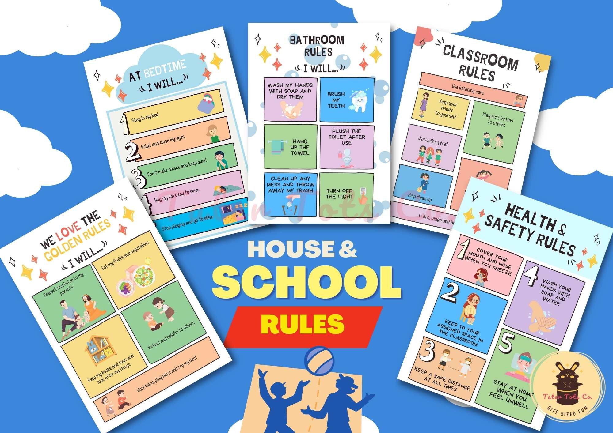 Bedtime Sleep House Rules for Toddlers and Kids - Personalized Editable ...