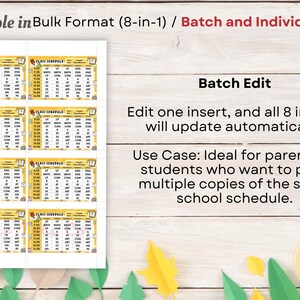 Printable Cute Stationery Class Schedule: Weekly School Timetable ...
