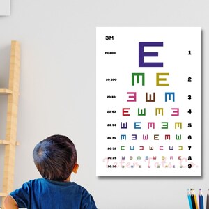 Simple Rainbow Tumbling Letter E Eye Test Chart Ophthalmology Snellen ...