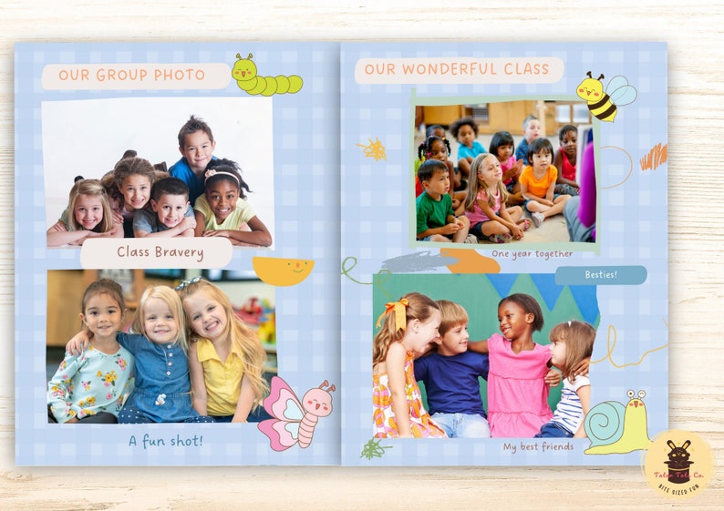 Preschool Graduation Memory Book: Canva Template for Kindergarten Prek ...
