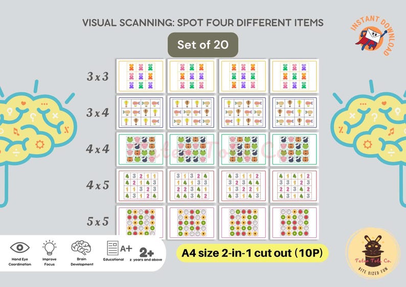 Visual Scanning: Spot Four Different Items - Boost Memory Skills and ...