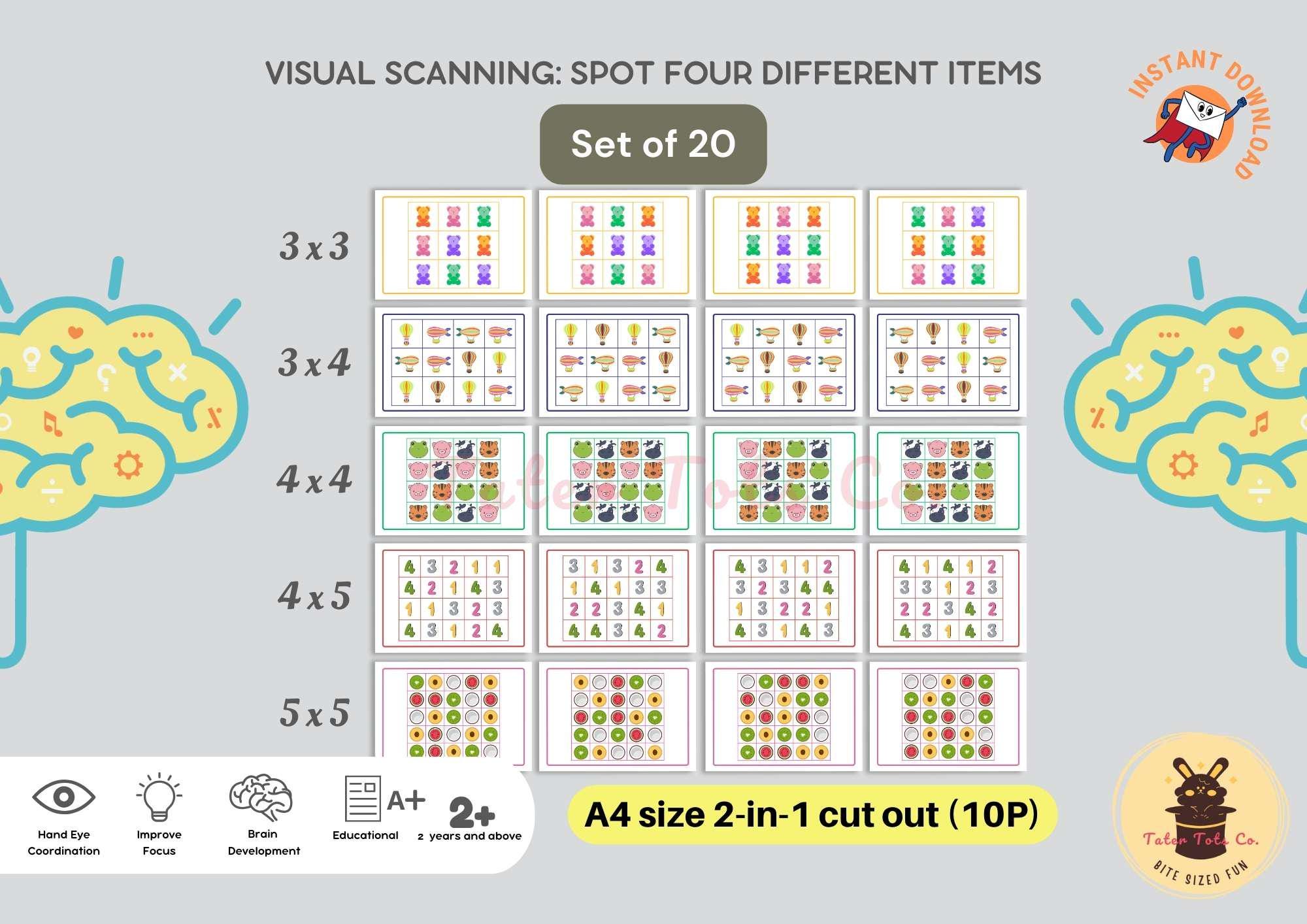 Visual Scanning: Spot Four Different Items - Boost Memory Skills and ...