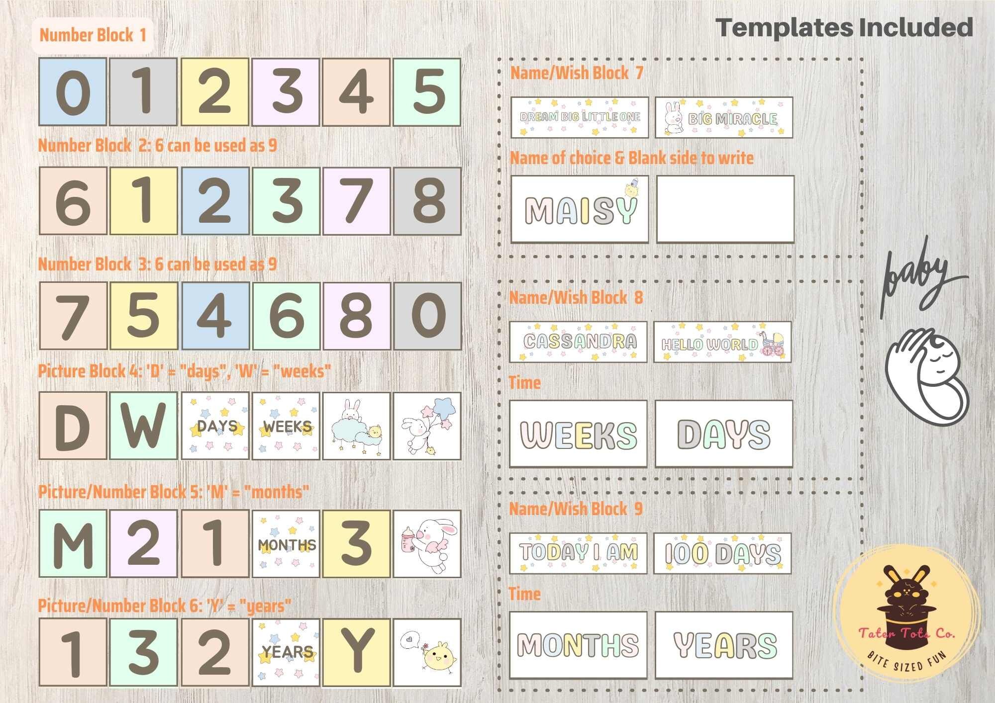 Personalized DIY Number Age Square Blocks for Creative Baby Photo ...