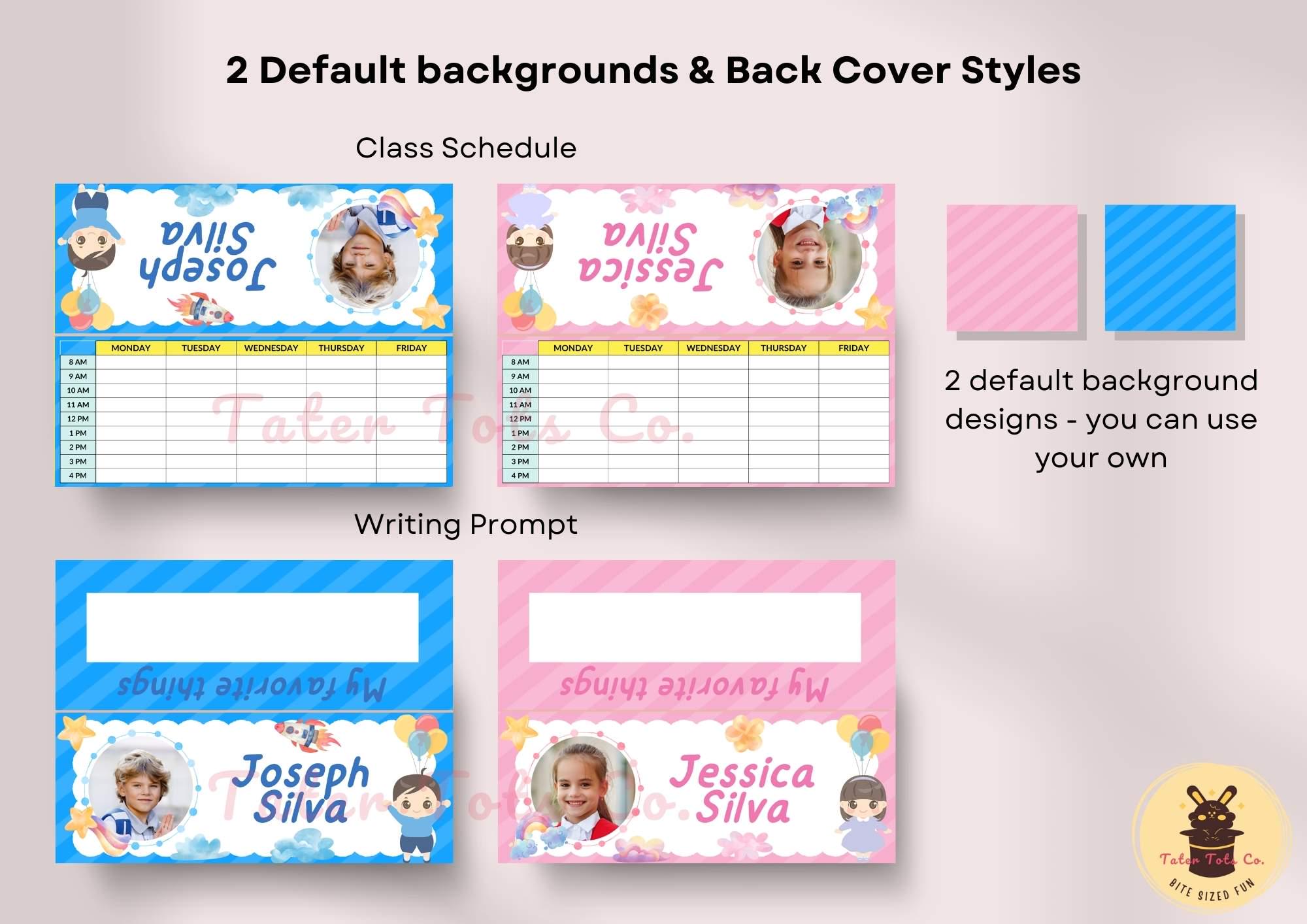 Customizable Student Desk Name Plate Tent Card: Photo & Schedule Canva ...