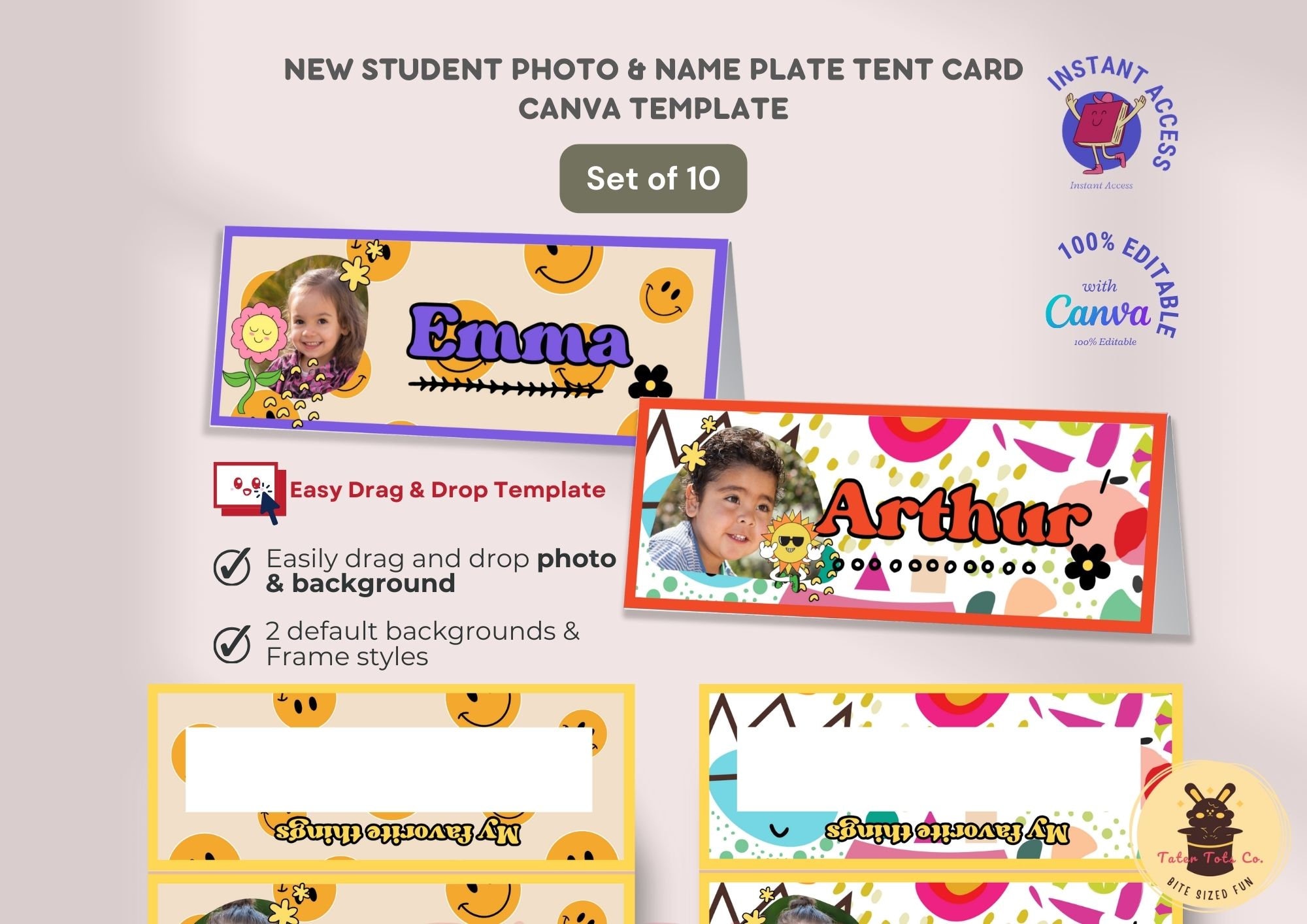 Custom Student Freshmen Photo and Name Double Sided Desk Plate Tent ...