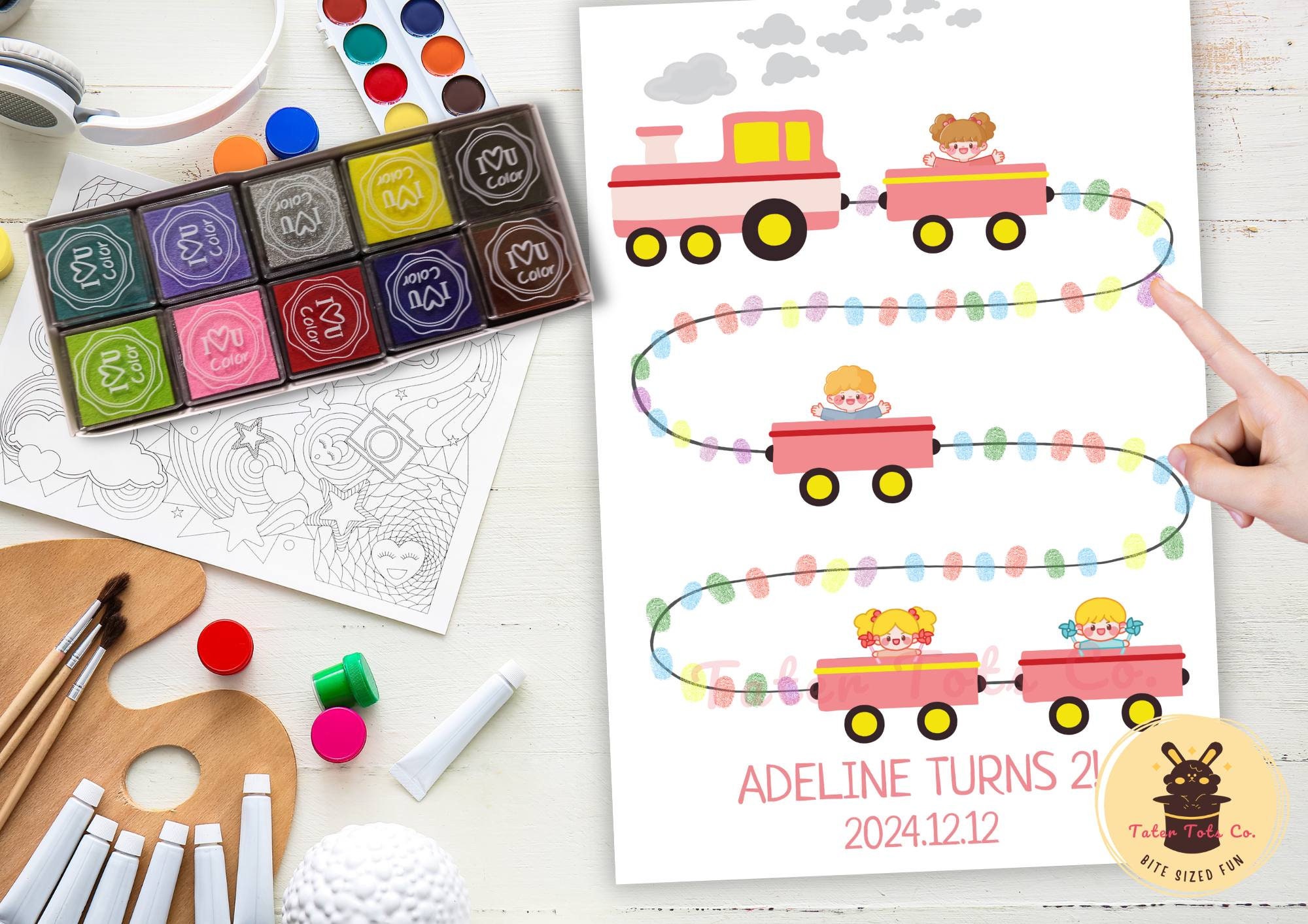 Personalized Children Choo Choo Train Finger Print Preschool Art and ...