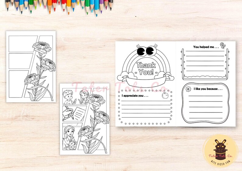 Teacher Appreciation Coloring Card: DIY Questionnaire, Comic Cover (PDF ...