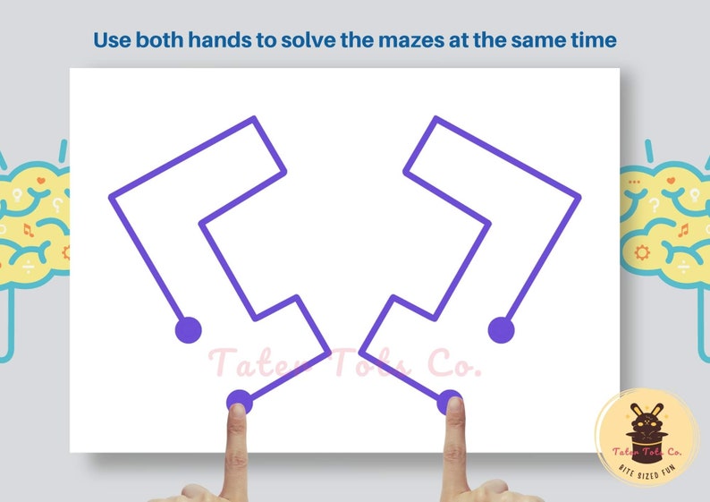 Finger Mazes Double Doodle Bilateral Brain Game - Beginner to Advance ...