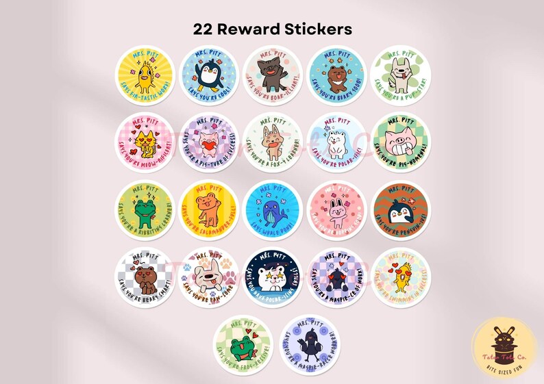 Customized Teacher Student Motivation Reward Sticker Background Image ...