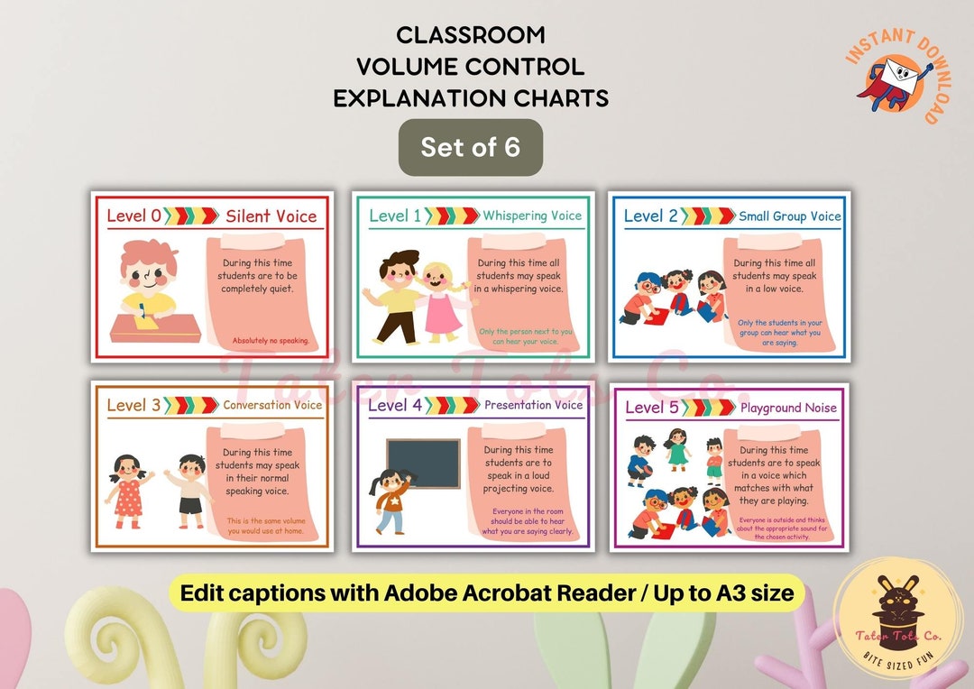 Effective Classroom Volume Control Explanation Chart for Bulletin Board ...