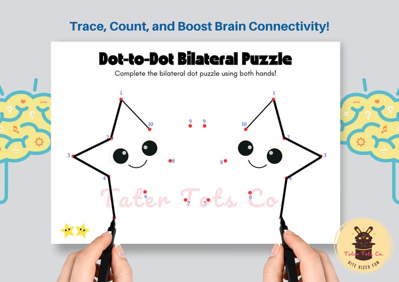 Dot-to-dot Double Doodle Bilateral Brain Game: Educational Learning for ...