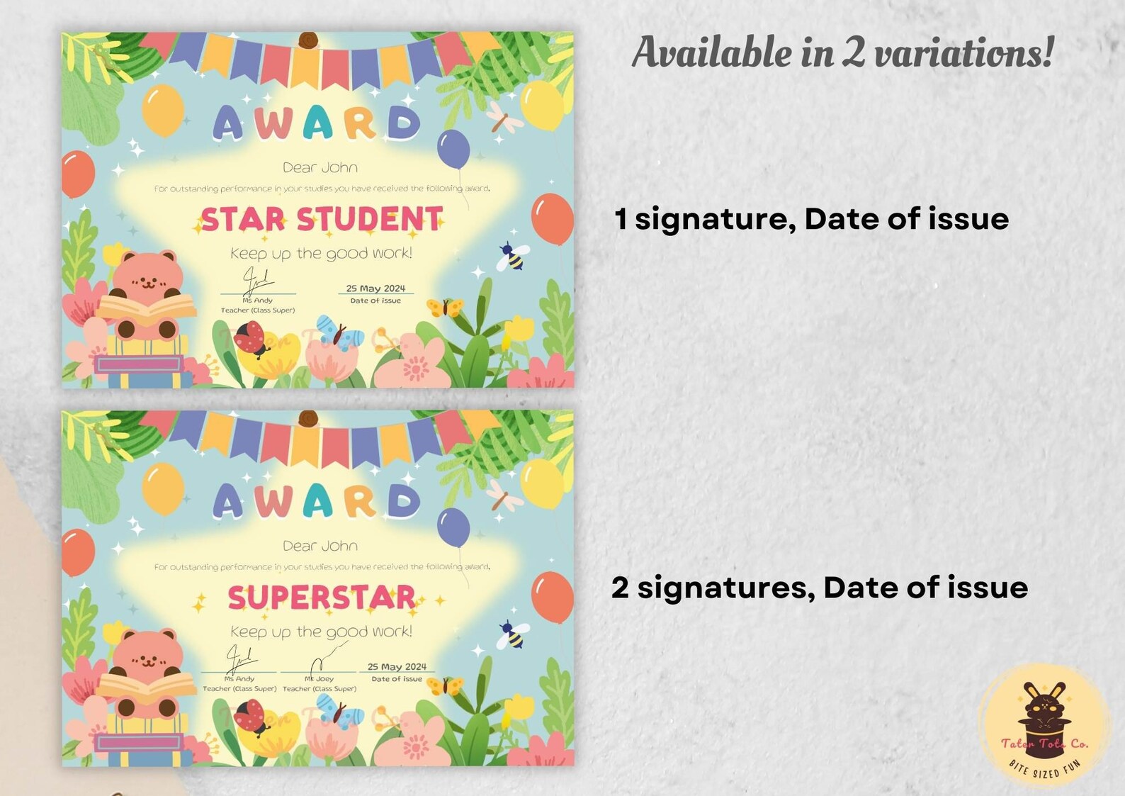 Editable Preschool or School Award Certificate Diploma Star Student ...