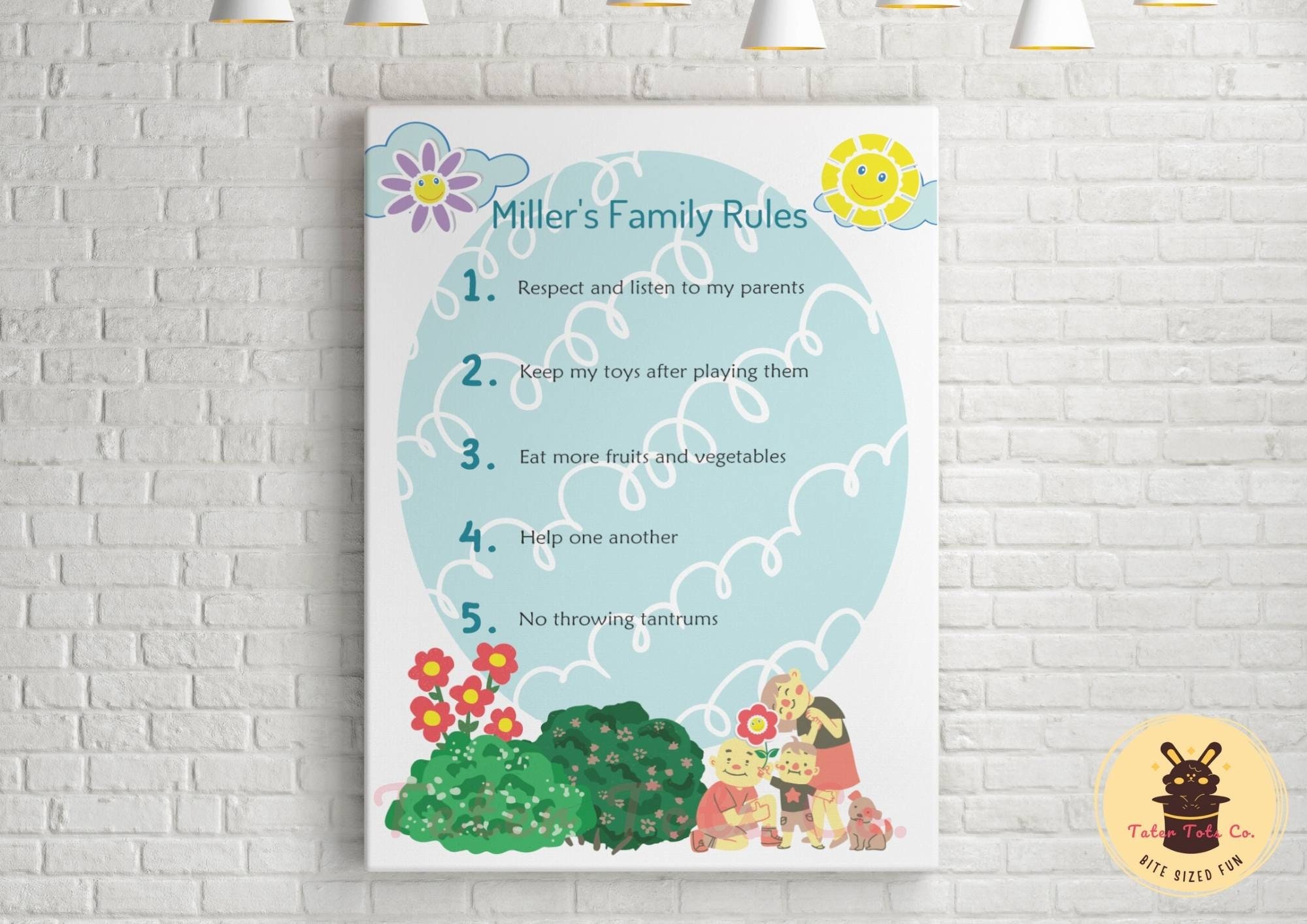 Personalized House Rules Sign for Family Playroom Create a Harmonious ...