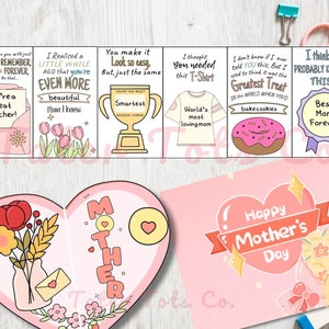 Printable Mother’s Day Story Prompts Foldable Gift Card Coloring Easy ...