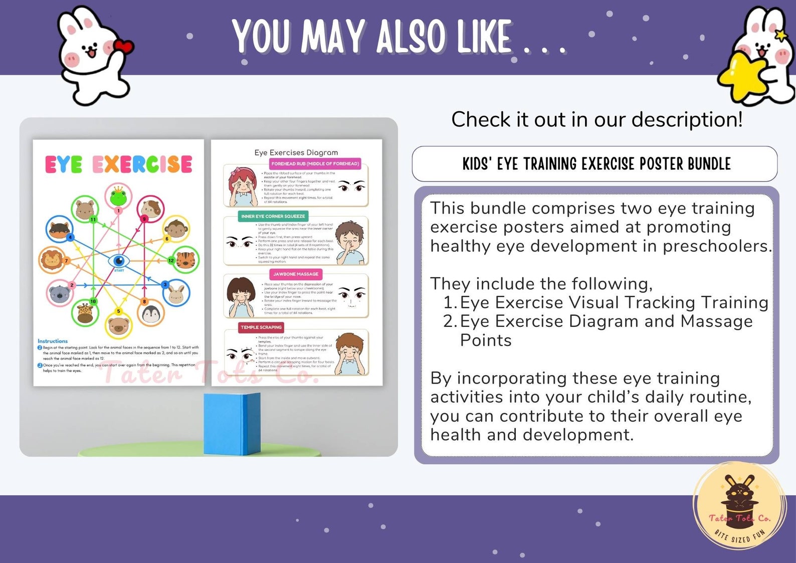 Kids' Eye Training Exercise Poster for Preschool: Improving Visual ...