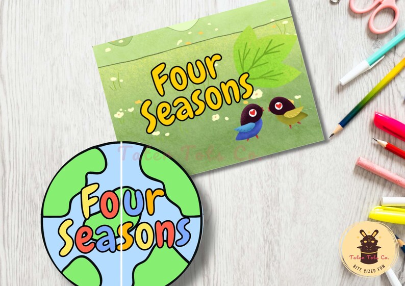 Four Seasons Craft: Printable Foldable Coloring Activity for Kids With ...
