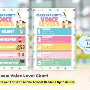 Editable Class Name and Voice Level Explanation Colorful Chart ...