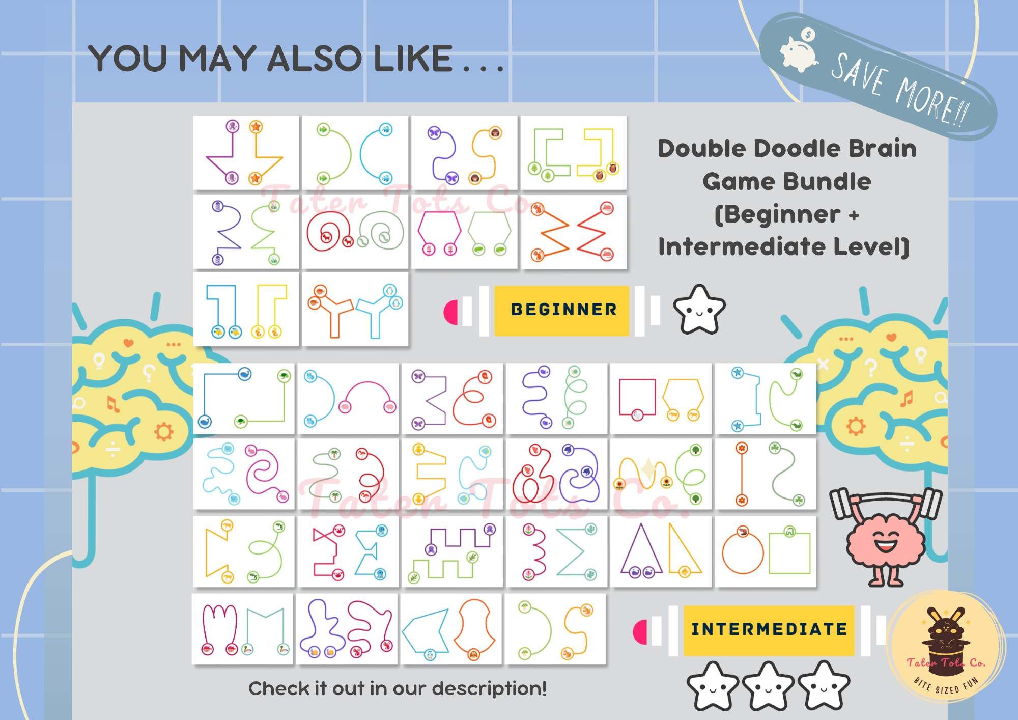 Double Doodle Bilateral Brain Game Beginner Level for - Etsy