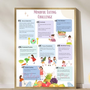 Mindful Eating Challenge Poster for Promoting Healthy Eating, Kids Eat ...