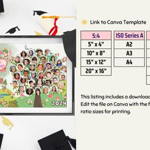 School Graduation Student Photo Collage for Kindergarten, Grad Party ...