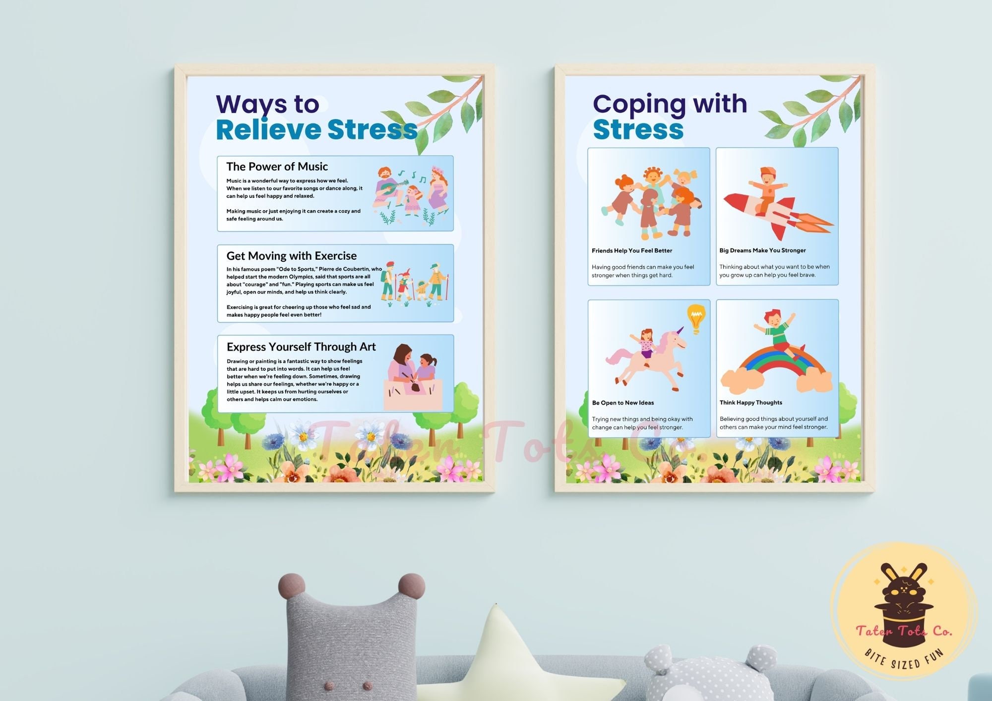 Mental Health Posters: Stress Management, Coping Skills (set of 4) (PDF ...