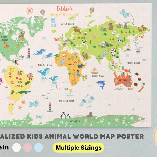 World Map Poster Pdf - Etsy