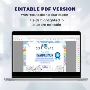 Editable Dental Check-up Completion Award Certificate Template for ...