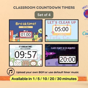 Classroom Countdown Timers for Enhanced Productivity in 1, 5, 10, 20 ...