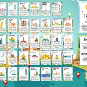 Travel Landmarks on the World Map Famous Places and Global Destinations ...