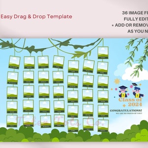 Student Graduation Photo Collage Template for School, Kindergarten, and ...