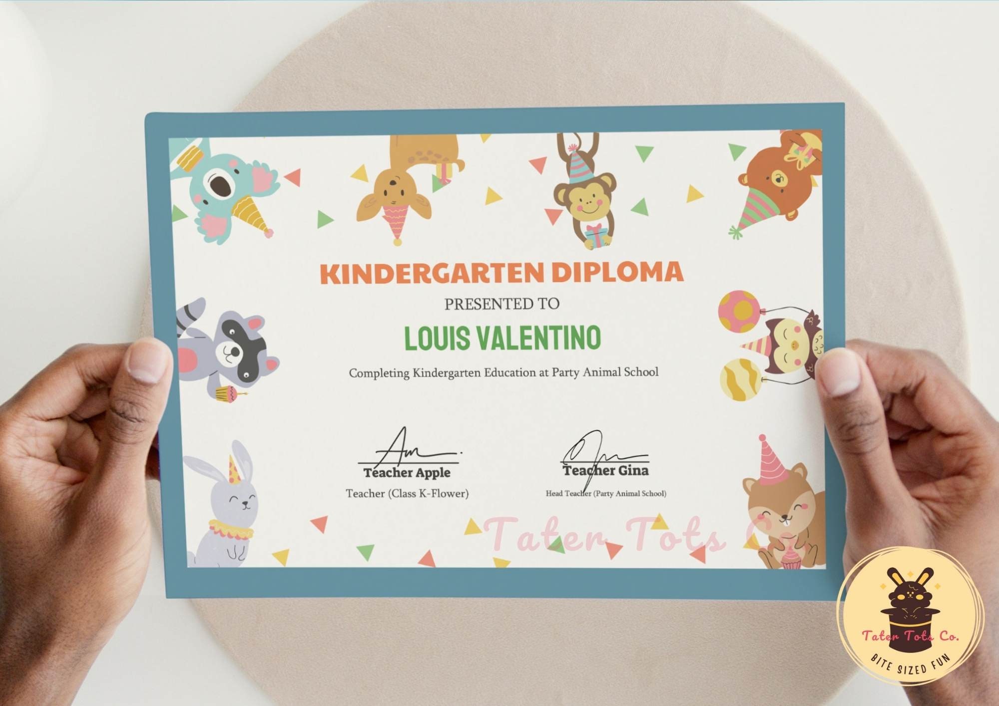 Preschool Graduation Diploma Template and Forest Animals Birthday Party ...