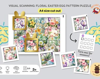 Visual Scanning: Spring Floral Easter Egg Pattern Puzzle Search and ...