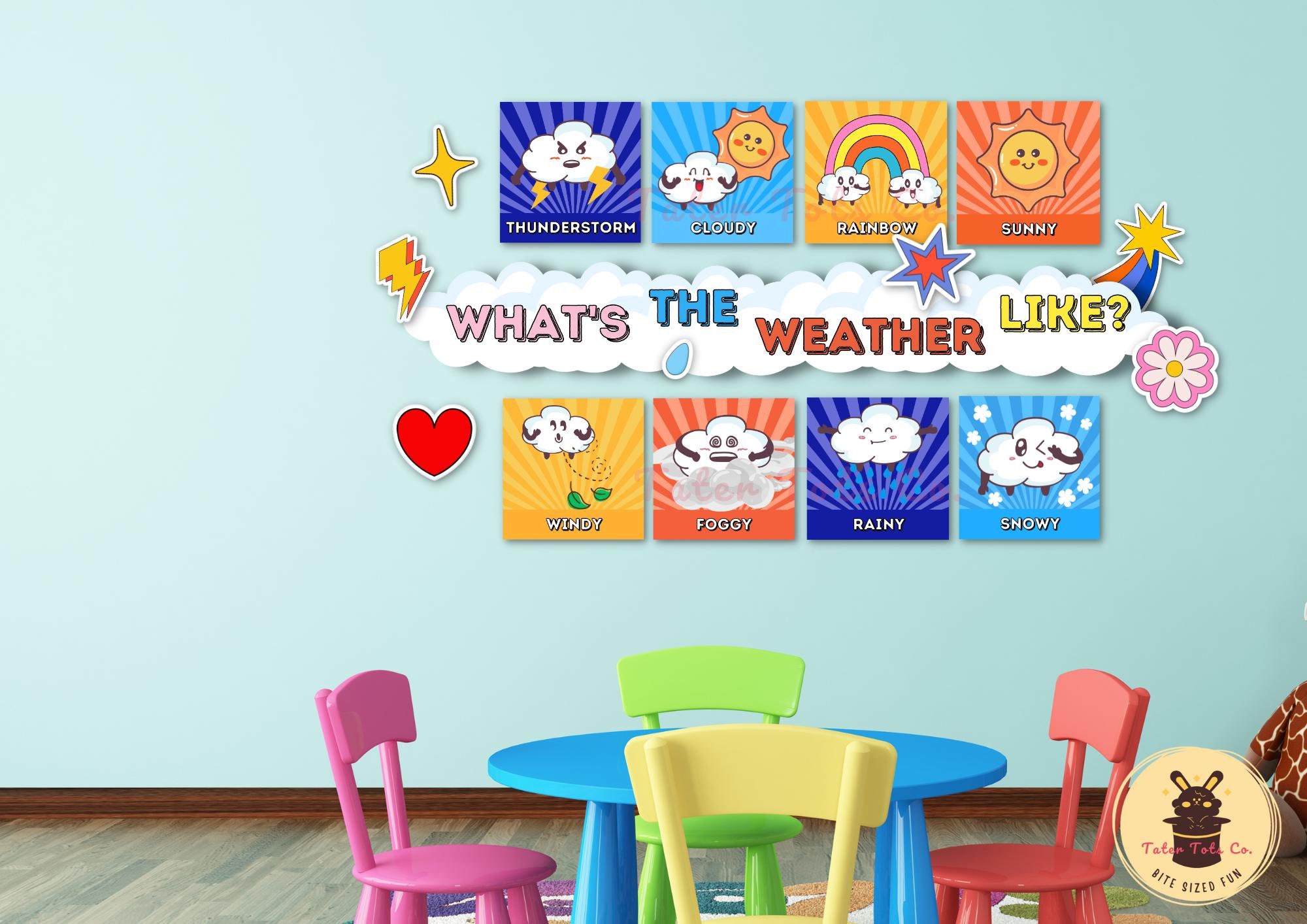 What's the Weather Like? Cute Weather Emoticons Printable Bulletin ...