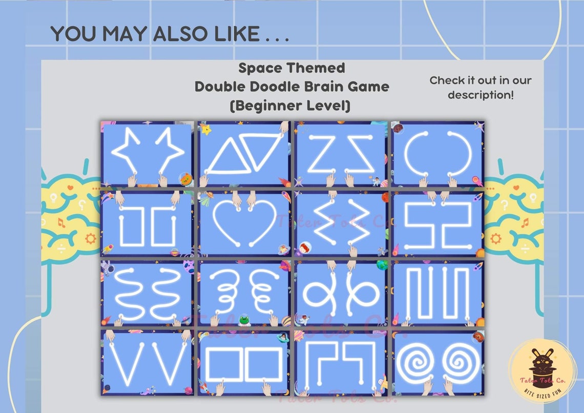 Double Doodle Bilateral Brain Game Beginner Level for - Etsy