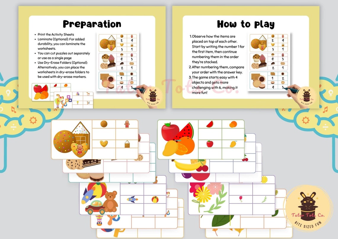 Visual Discrimination Stacked Item Spatial Order Position Activity ...