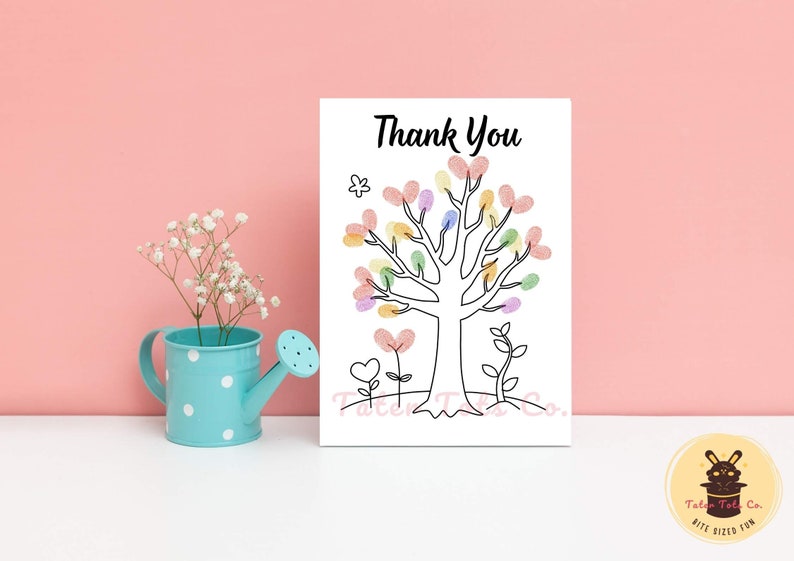 DIY Thank You Best Wishes Hand Drawn Finger Printing Cards for Handmade ...
