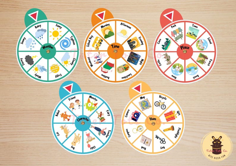 Printable Storytelling Spinners Bundle for Fun Narrative Skills: Story ...